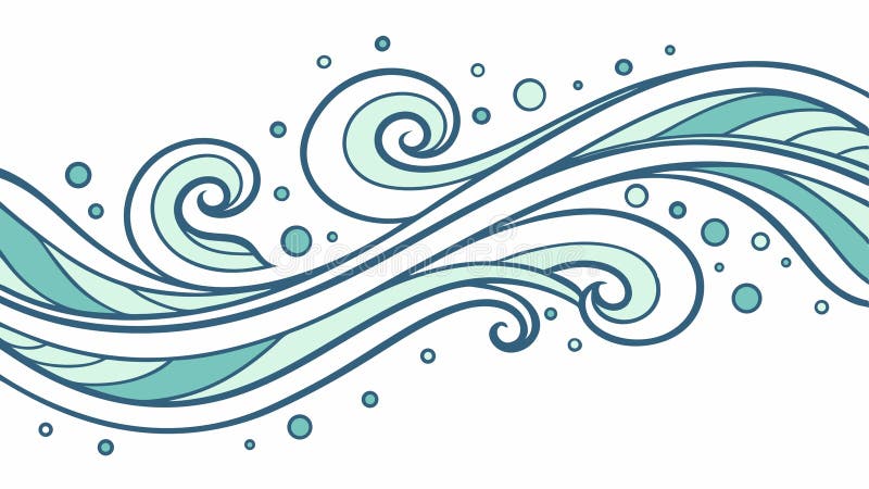 Fluid Abstract Water Waves Ocean Current Flow, Vector Design Generative ...