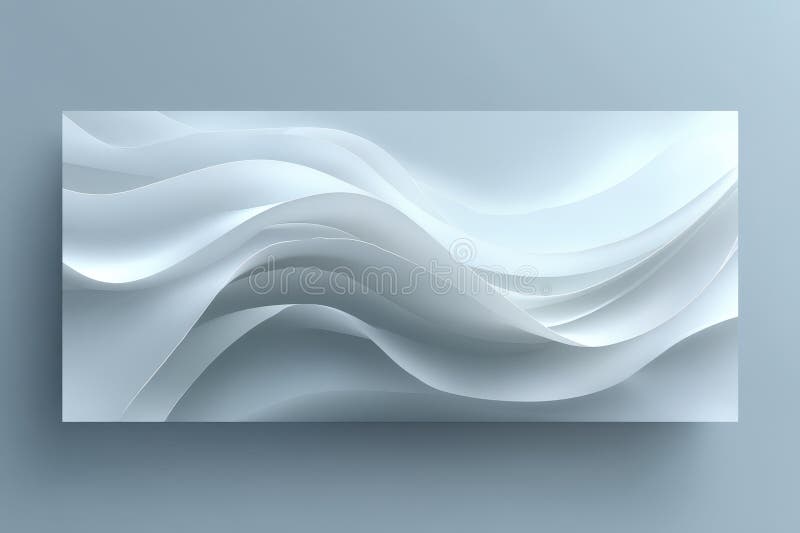 Fluid Abstract Waves Digital Art Studio Graphic Design Minimalist Environment Side View Modern ...