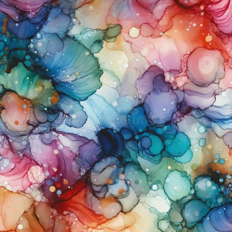 Fluid alcohol watercolor stock illustration. Illustration of liquid ...