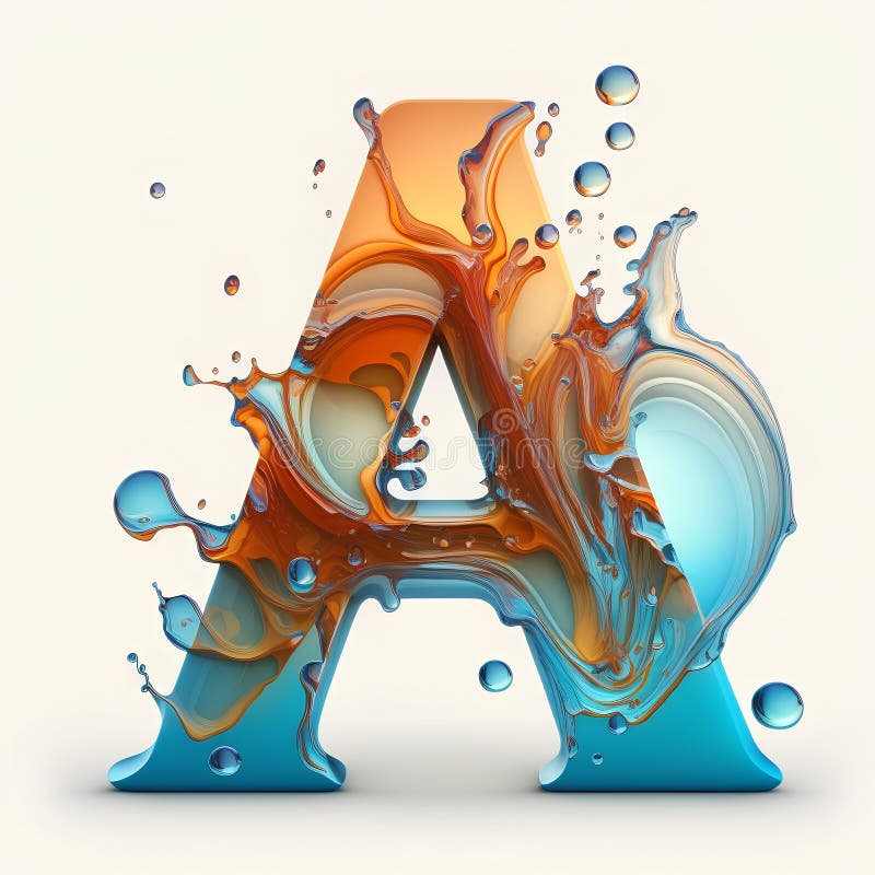 Fluid Alphabet. Letter N. Vector Illustration on a Blue Background ...