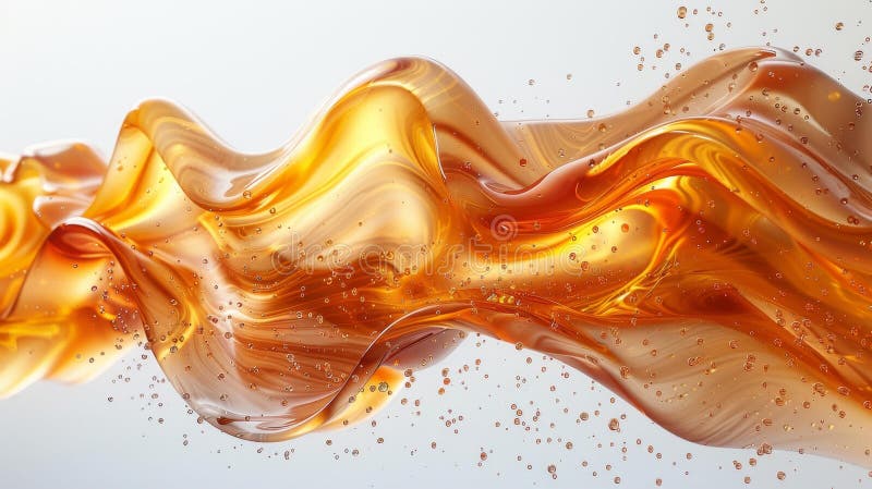 Fluid Amber Wave - Generative Ai Stock Illustration - Illustration of ...