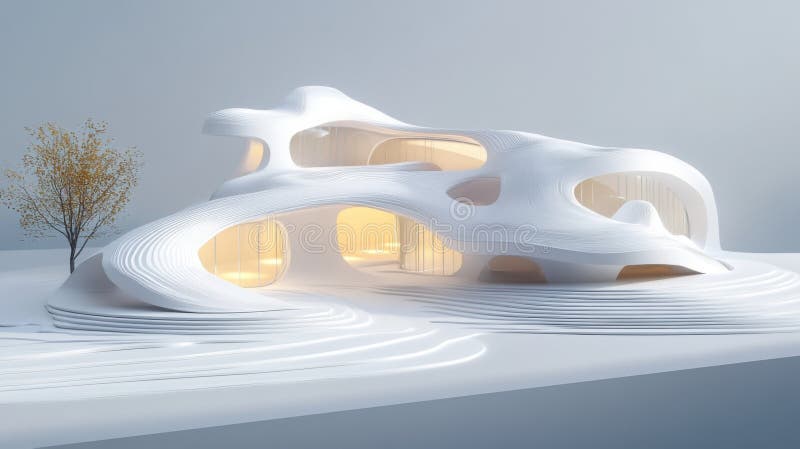Fluid Architectural Design Concept. AI Generated Stock Illustration ...