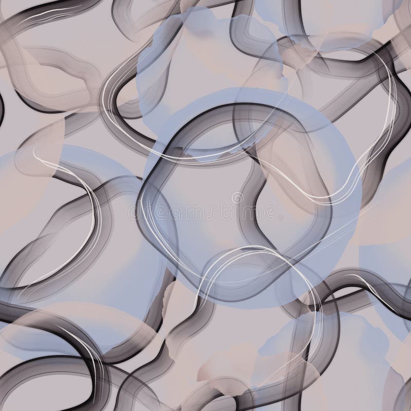 Fluid Art Abstract Shapes and Lines Pattern Stock Illustration ...