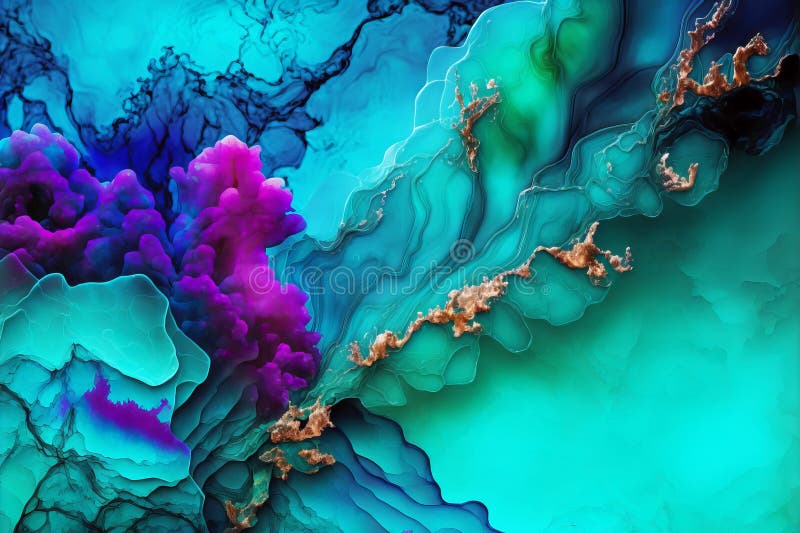 Fluid Art. Liquid Colorful Abstract Drips and Wave. Generative AI ...