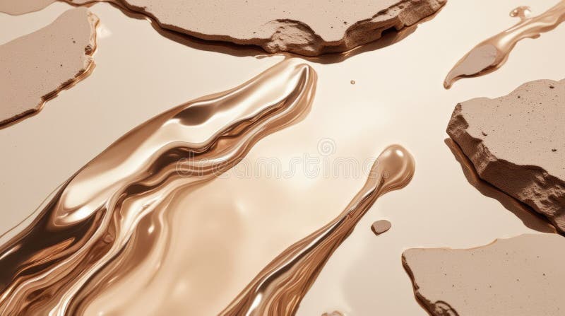 Fluid Art with Liquid Metal Surface and Shifting Waves for Abstract ...