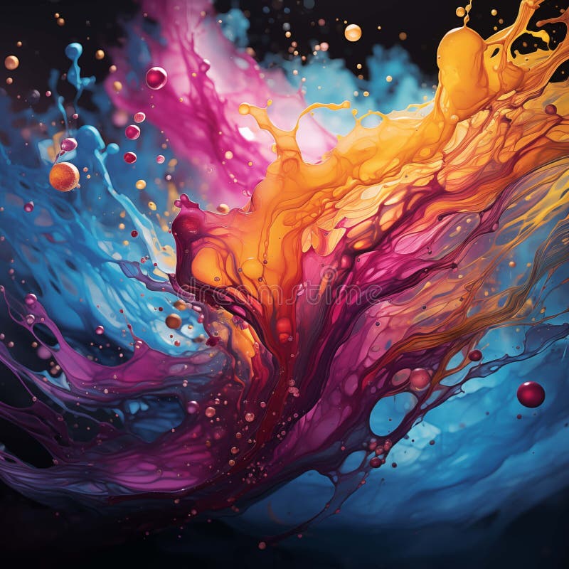 Fluid Art. Spectacular 3D Dynamic Images with Flying Drops of Paint ...