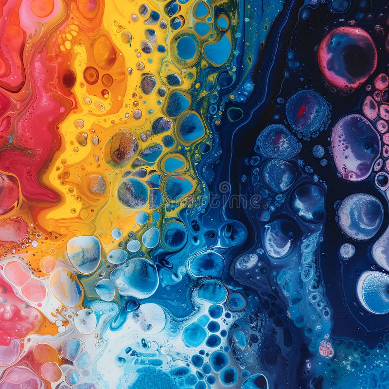 Fluid Art Texture. Backdrop with Abstract Iridescent Paint Effect ...