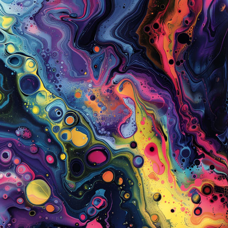 Fluid Art Texture. Backdrop with Abstract Iridescent Paint Effect ...