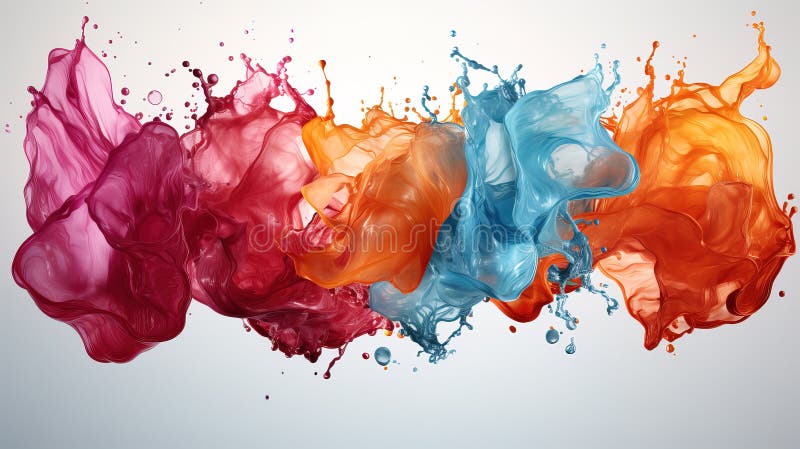 Fluid Artistry: a Mesmerizing Splash of Colors in Motion. AI Generation Stock Photo - Image of ...