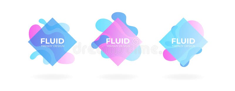 Fluid Background Set Abstract Graphic Design Elements. Minimalistic ...