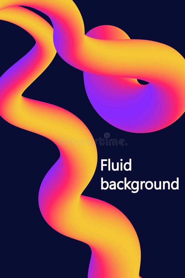 Fluid Background. Vertical Poster, 3d Gradient Shape, Modern Futuristic ...