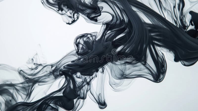 Ink Swirls Gracefully in Water Creating Elegant Shapes Against a Bright ...