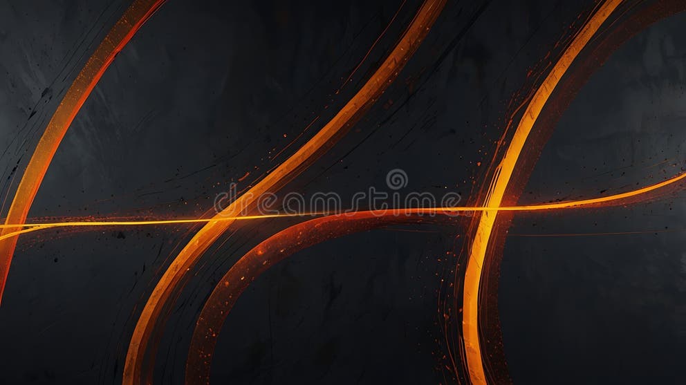 Fluid Black and Orange Curves Create a Mesmerizing Vector Abstract ...