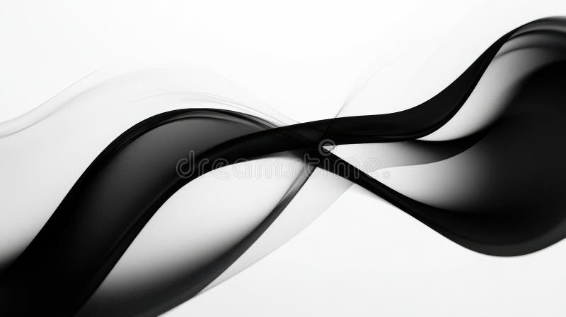 Flowing Abstract Black and White Waves Showcase Smooth Motion and ...
