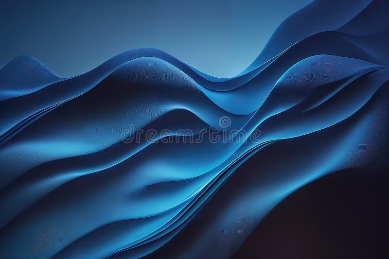 Fluid Blue Abstract Waves with a Minimalistic Design Stock Illustration ...