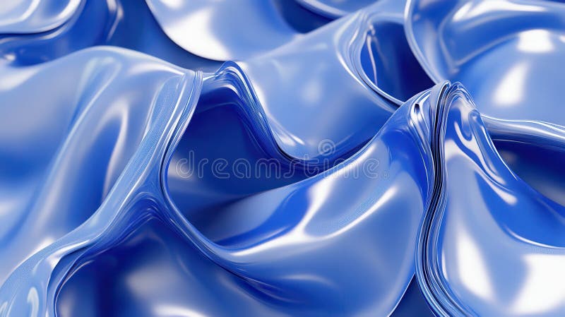 Fluid Blue Forms a D Rendering of Dynamic Abstract Waves and Curving ...