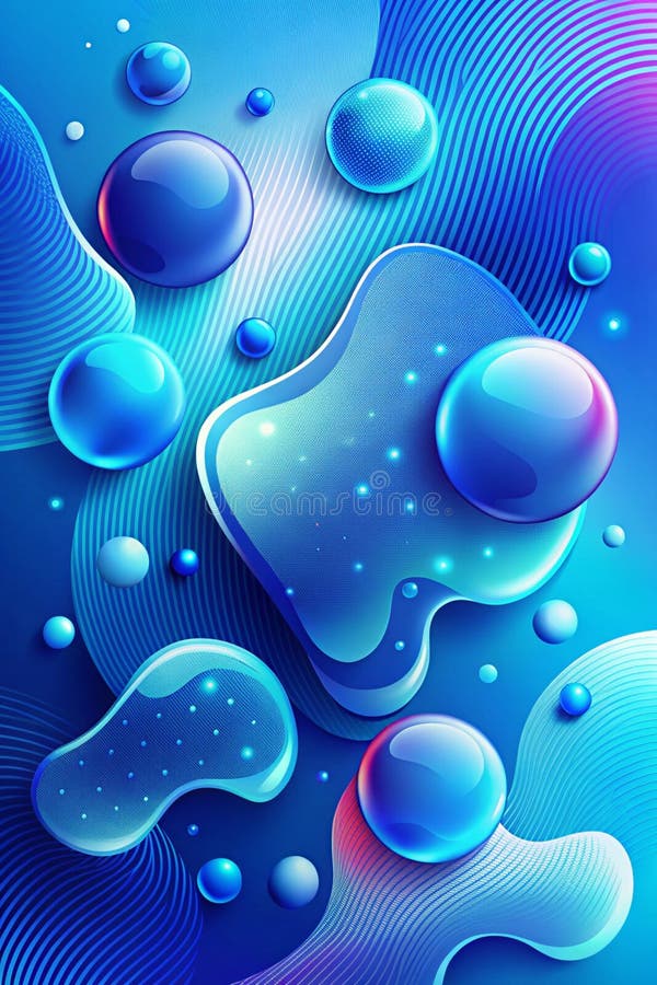 Fluid Blue Gradient Liquid Background Stock Illustration - Illustration ...