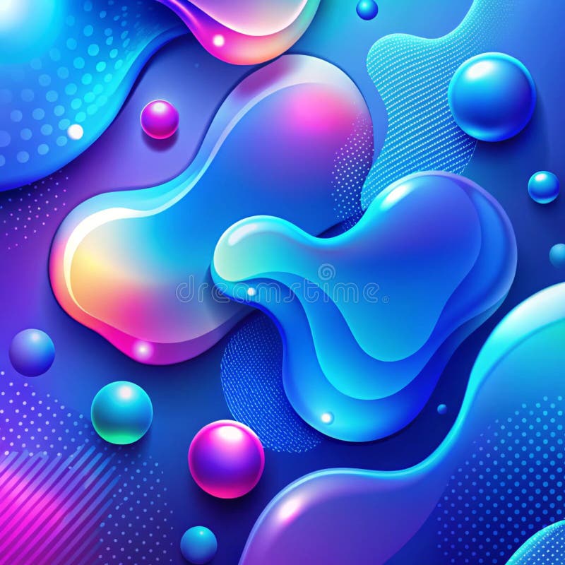 Fluid Blue Gradient Liquid Background Stock Illustration - Illustration ...