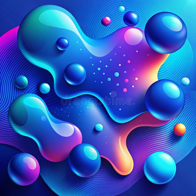 Fluid Blue Gradient Liquid Background Stock Illustration - Illustration ...