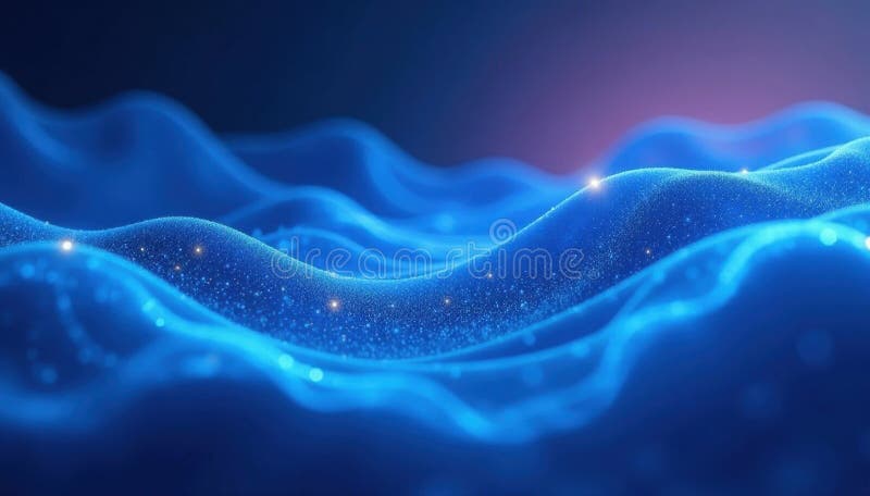 Fluid Blue Light Waves, Ethereal Glowing Pattern, Liquid, Curve Stock ...