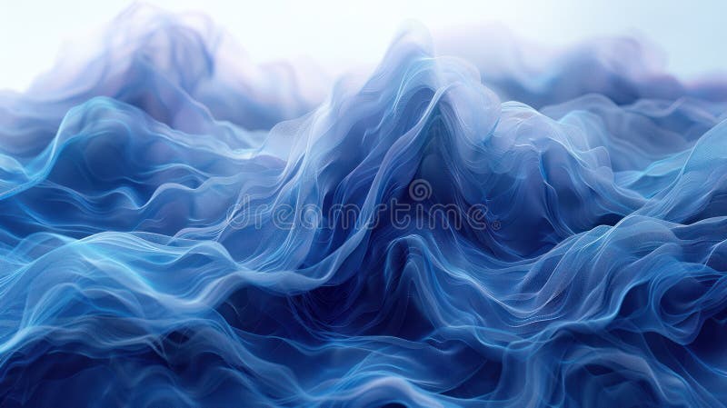 Fluid Blue Motion: a Dynamic Abstract Wave in Cool Hues Stock ...