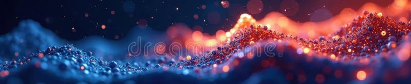 Fluid Blue and Orange Particle Wave, Vibrant Energy Glow , Shine ...