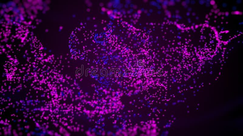 Fluid Blue and Purple Particles Flowing Beautiful with Depth of Field ... Fluid Blue and Purple Particles Flowing Beautiful with Depth of Field ...