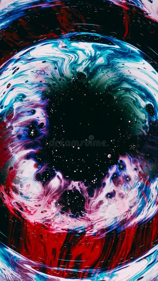 Fluid Circle Swirl Splash Blue Red Liquid Splatter Stock Photo - Image ...