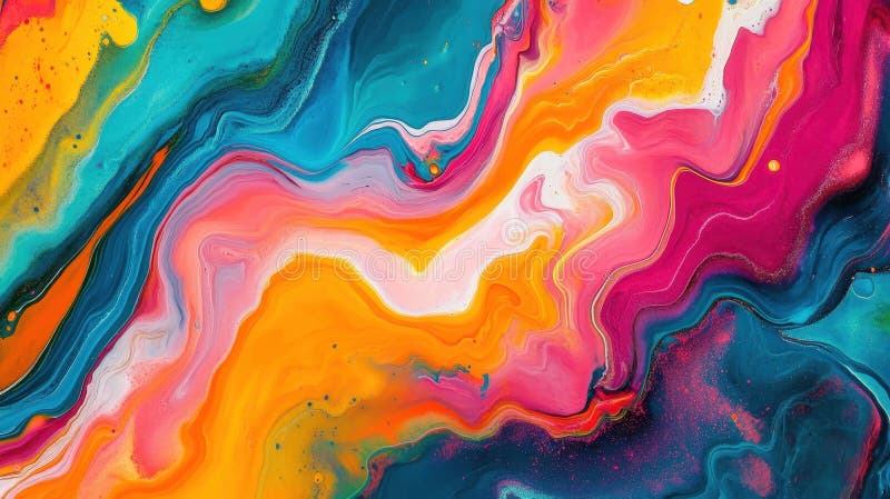 Fluid Color Cascade: an Abstract Symphony of Vibrant Hues in Motion ...