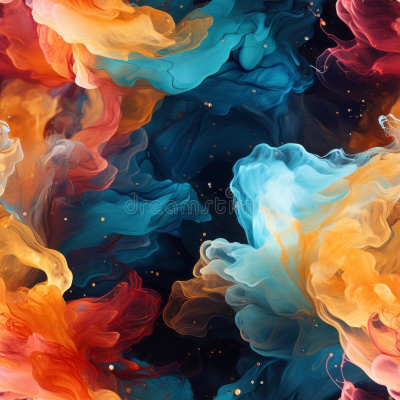 Fluid Color Seamless Pattern, Created with Generative AI Stock ...