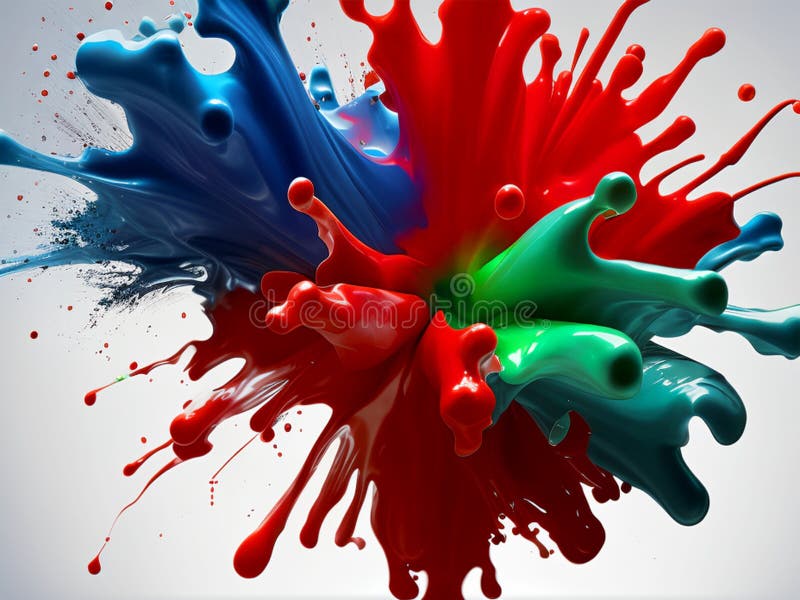 Fluid Color Splash Red Green Blue Cyan Stock Illustration ...
