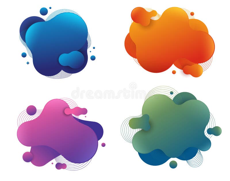 Fluid Colorful Gradient Round Shapes. Liquid Splash Bubble Stock Vector ...