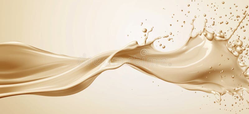 Fluid Cream Splash Dynamic Movement Soft Beige Background Design Stock ...