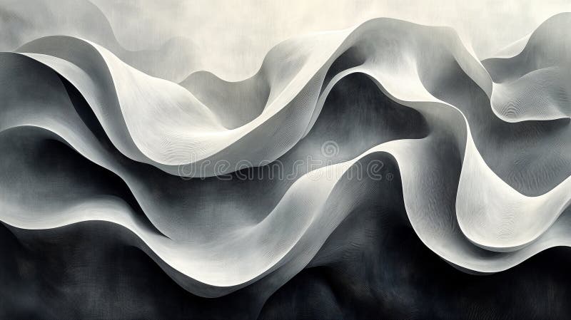 Fluid Curves: Abstract Monochrome Waves of Flowing Textured Patterns ...