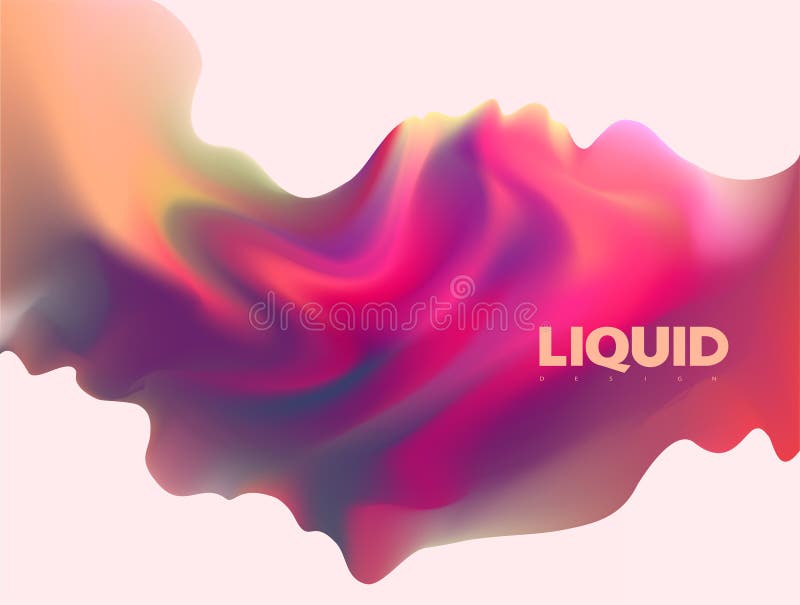 Fluid 3D Object. Colored Liquid Element on White Background Stock ...