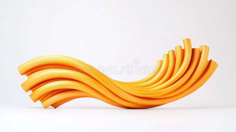 Abstract Orange Pipe Sculpture Design Fluid Dynamic Abstract Modern ...