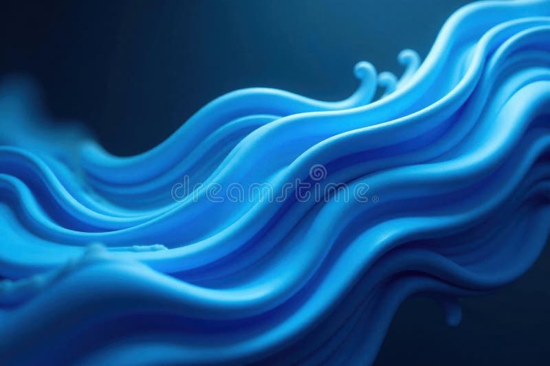 Fluid Dynamic Blue Wave Forms, Hypnotic Motion Blur, Gradient, Dark ...