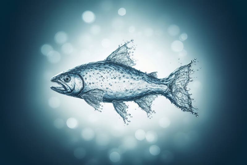 Fluid and Dynamic Water Fish Art, Emphasizing Liquid S Beauty Stock ...