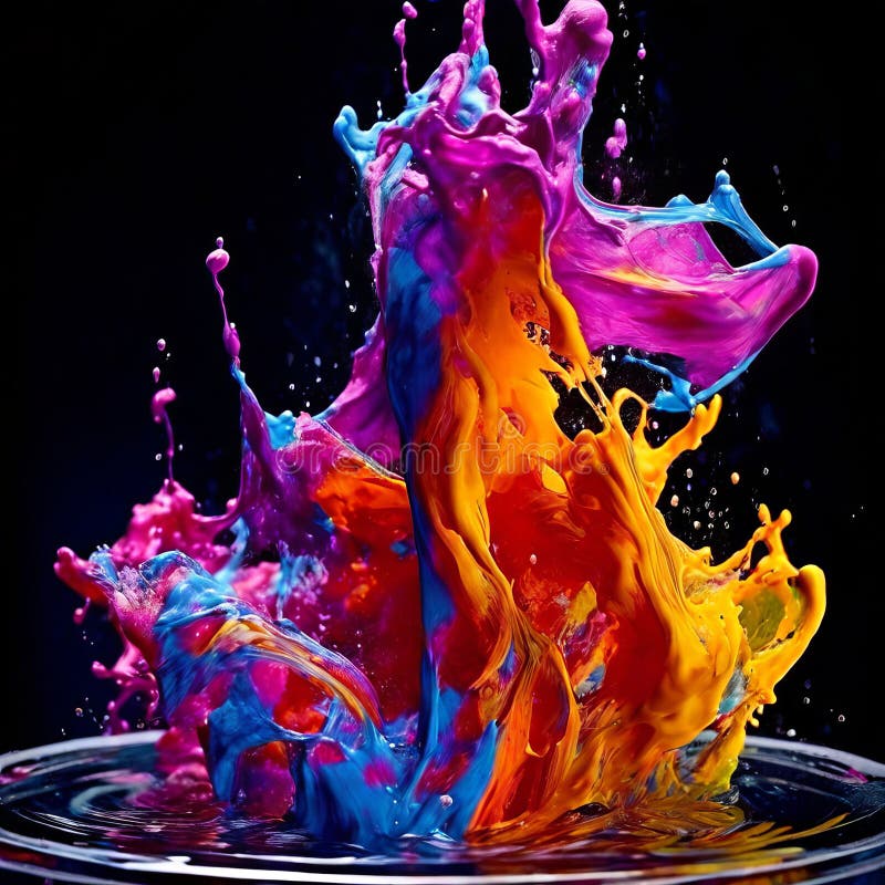 Fluid Dynamics Capture the Movement of Paint Mixing in Water Re Stock ...
