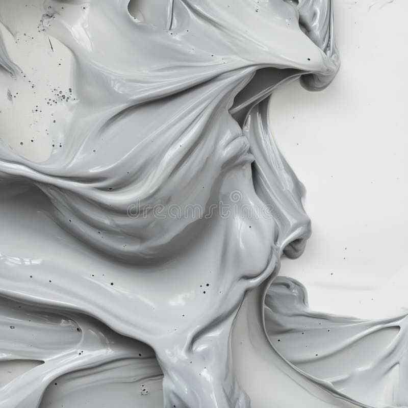 Fluid Dynamics in Grey: Artistic Close-up of Dynamic Grey Paint Swirls ...
