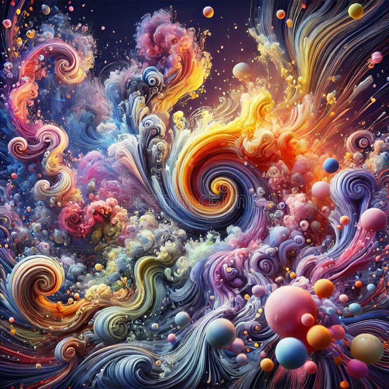 Fluid Dynamics a Visualization of Fluid Dynamics with Swirling C Stock ...