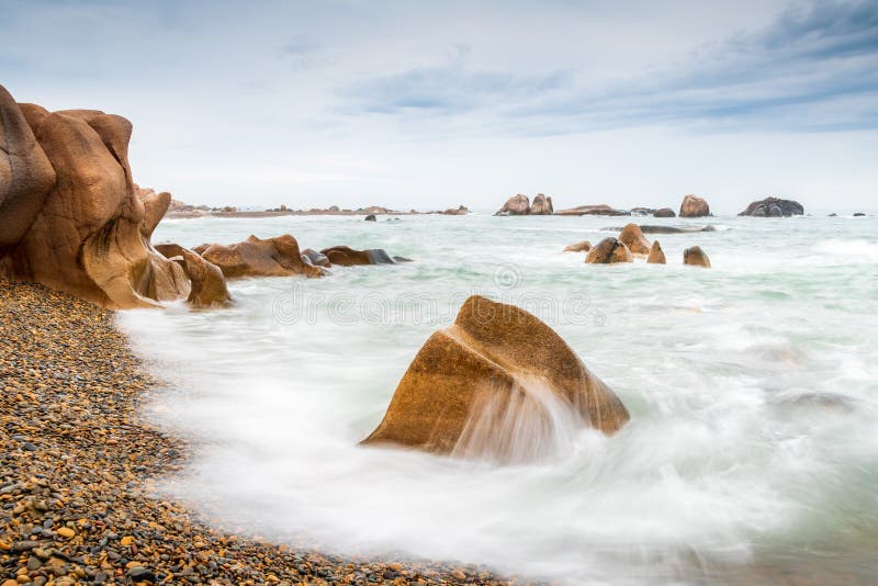 Waves on the Rocks in the Center of Vietnam Stock Image - Image of ...