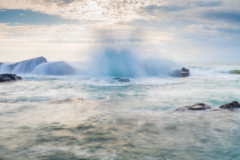 Waves on the Rocks in the Center of Vietnam Stock Image - Image of rock ...