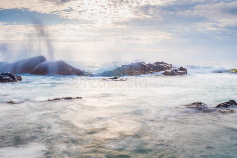 Waves on the Rocks in the Center of Vietnam Stock Image - Image of ...