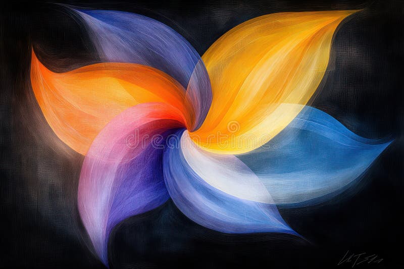 Fluid Emotions: Vibrant Abstract Artistic Image Expressing Love, Joy ...