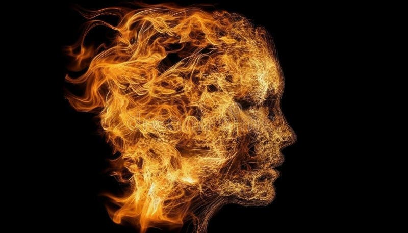 Fluid Flames Forms of a Cosmic Entity Face Image Generative AI Stock ...