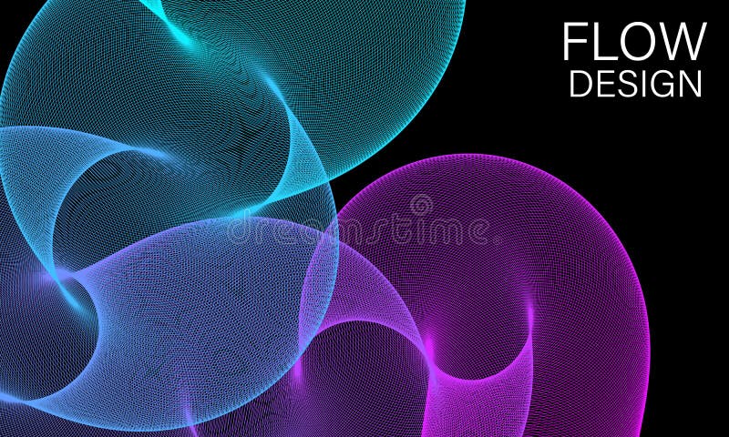Fluid Flow. Abstract 3d Shape. Flow Wave. Vector. Stock Vector ...