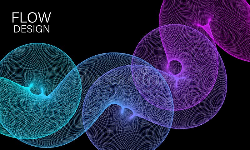 Fluid Flow. Abstract 3d Shape. Flow Wave. Vector. Stock Vector ...