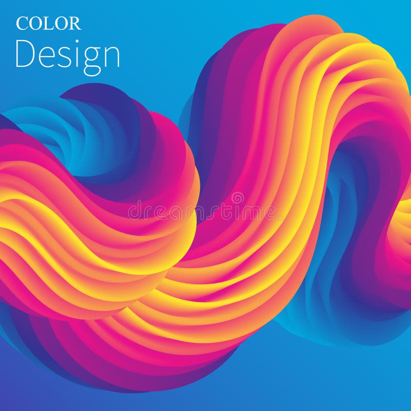 Fluid Flow Background. Fluid Wave Pattern. Summer Poster. Colorful Gradient. Stock Vector ...