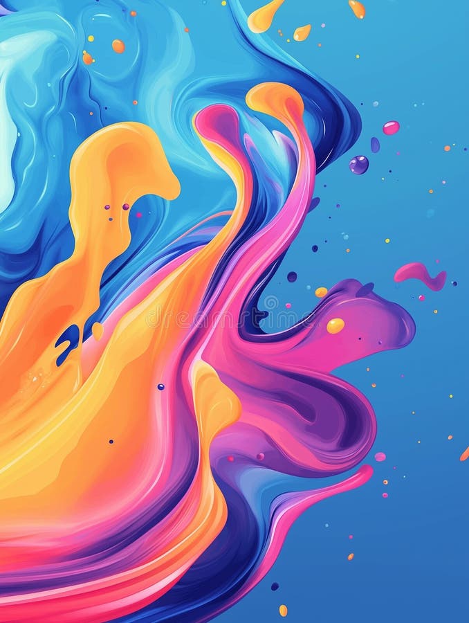 Fluid Flow of Colors in Abstract Art Stock Image - Image of unique ...